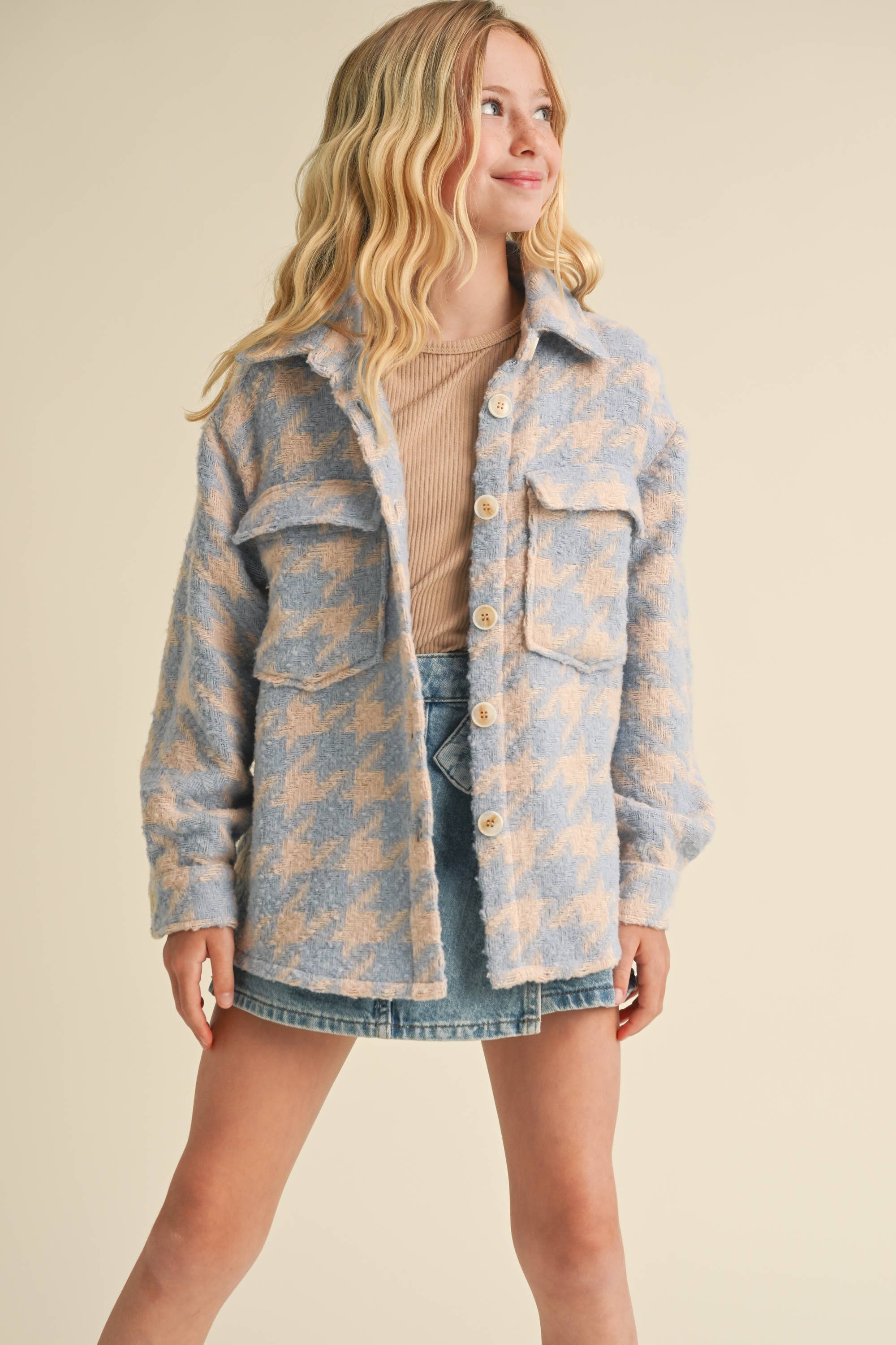 Houndstooth Shacket – Maya Papaya and Tony Macarony